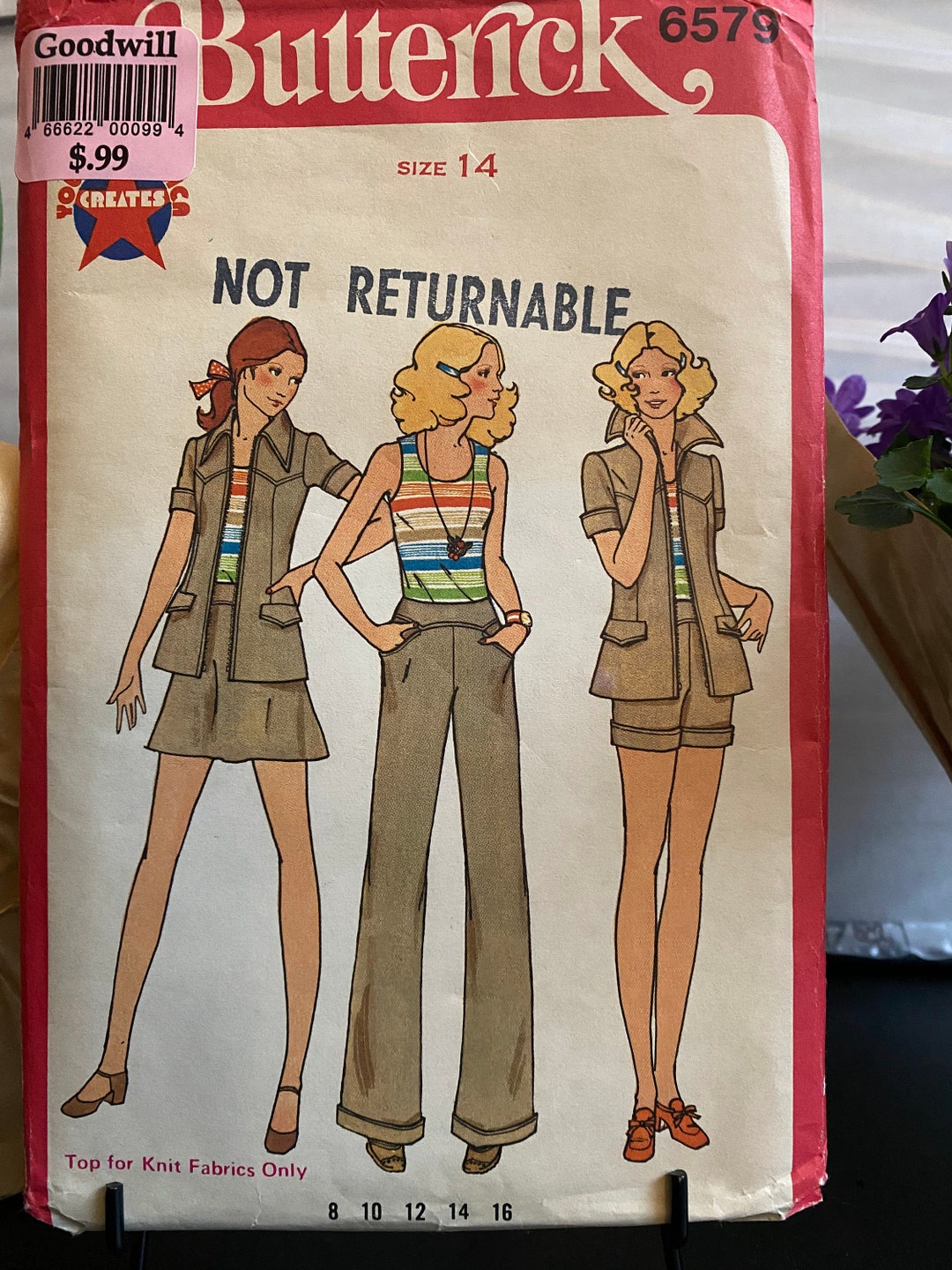 70's Mod Suiting Pattern for Wovens With Knit Top. Size 14, Butterick ...