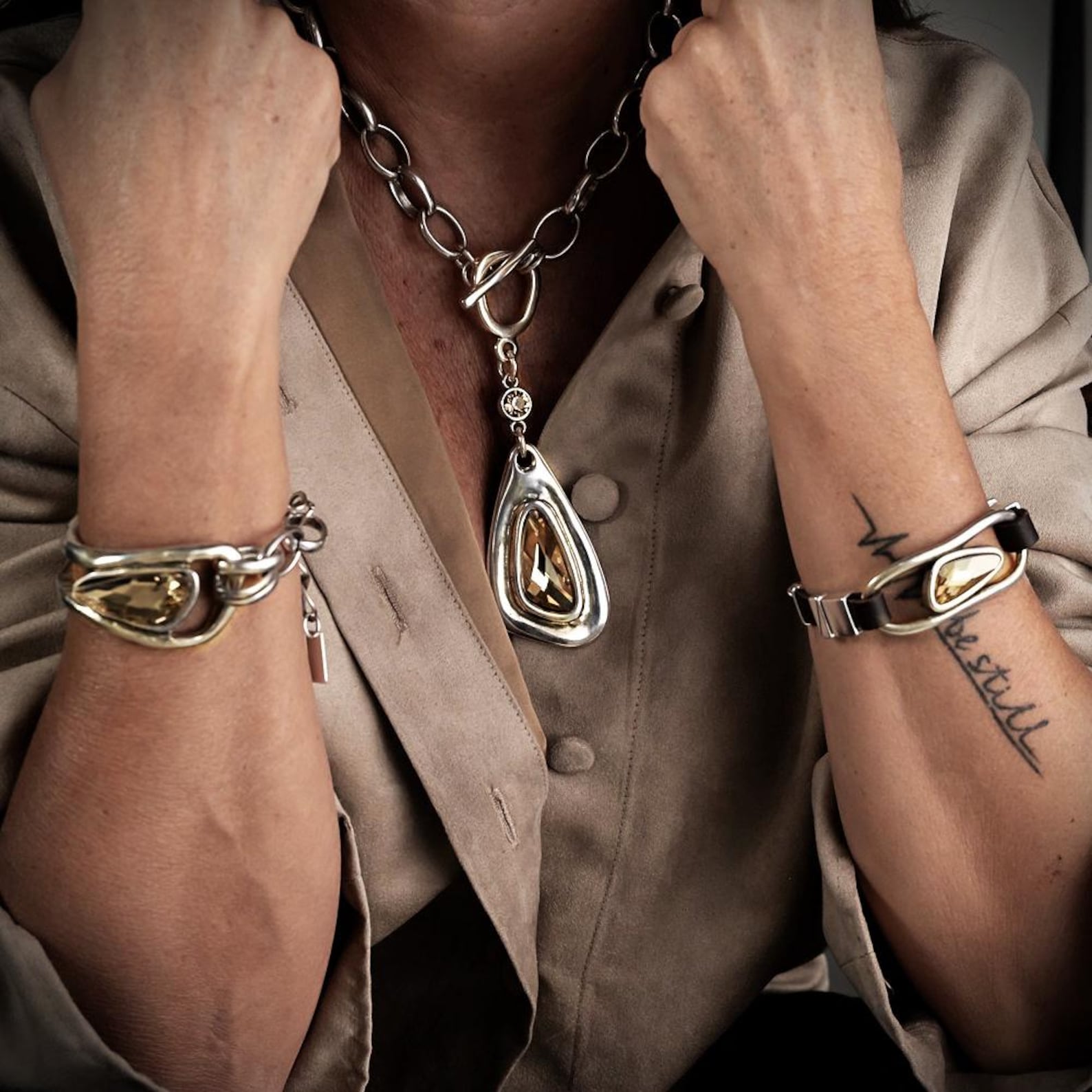Statement Austrian Crystal Necklace and Bracelets, Standout Unique ...