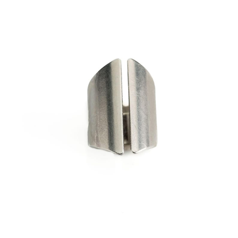 Silver-plated Statement Ring Set. Adjustable Silver Chunky Rings - Etsy