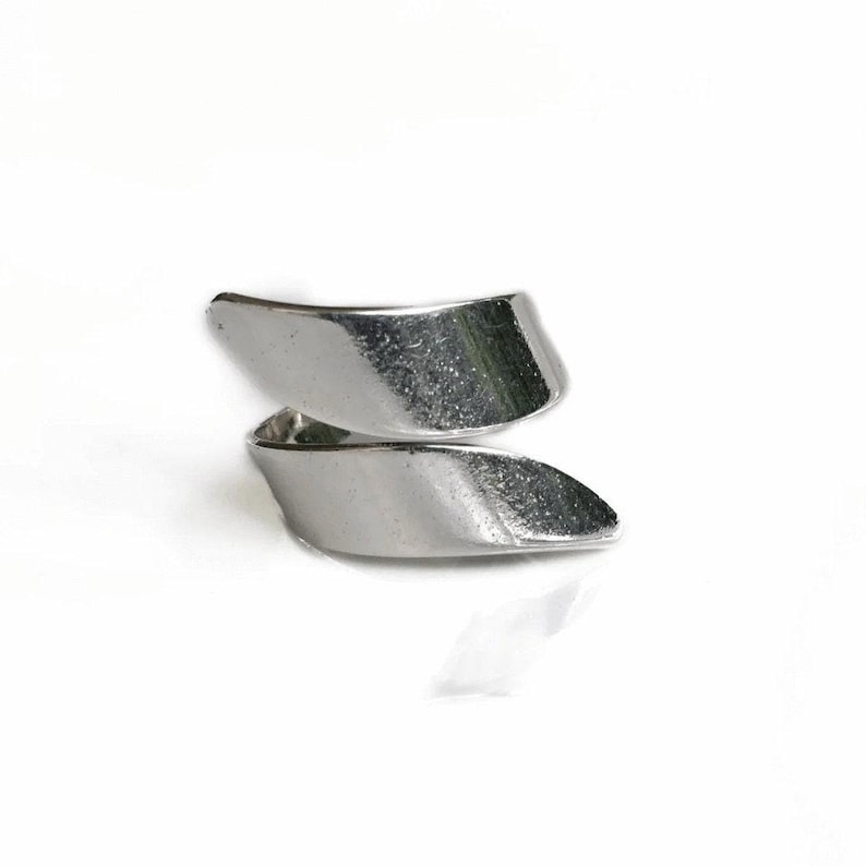 Silver-plated Statement Ring Set. Adjustable Silver Chunky Rings - Etsy