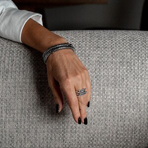 Edgy Bracelet Set, Wrap Leather and Metal Bracelets for Every Day Rock ...