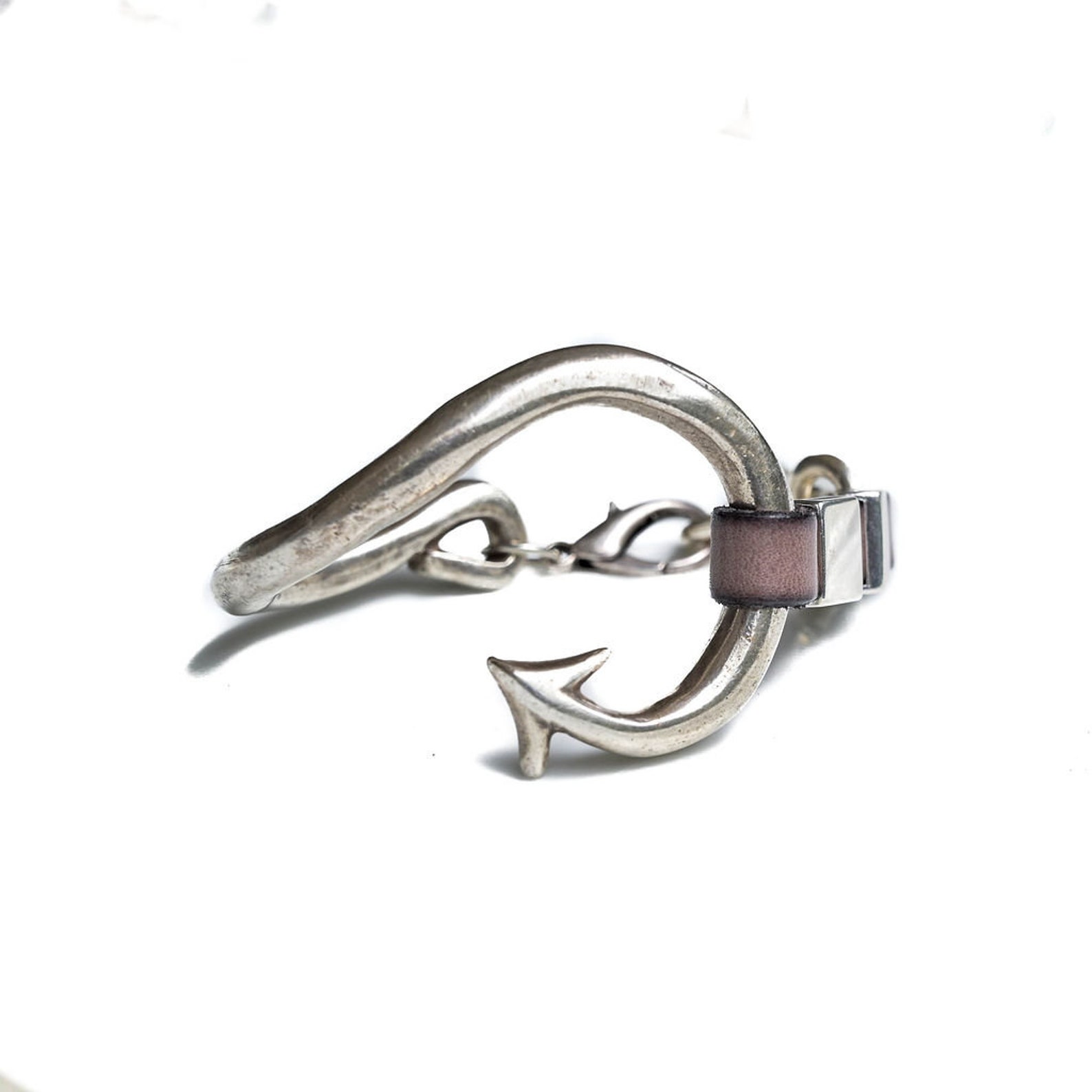 Bold Metal and Leather Bracelets, Unisex Edgy Statement Bracelets ...
