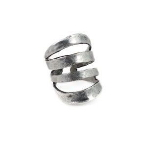 Funky Silver-plated Metal Ring - Etsy