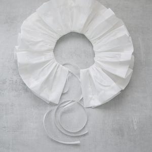 White Neck Ruffle Tie on Collar Taffeta, Clown Ruffle, Circus Ruff ...
