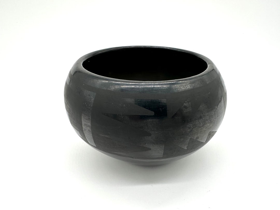 Tonita Roybal Fantastic Black on Black Pueblo Pottery Bowl, San ...