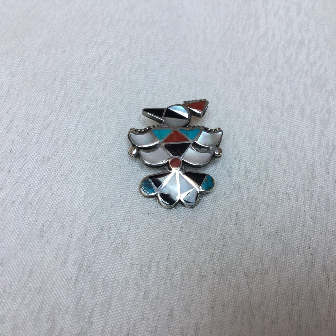 Zuni Thunderbird Pin Amazing Sterling Silver Inlay Native - Etsy