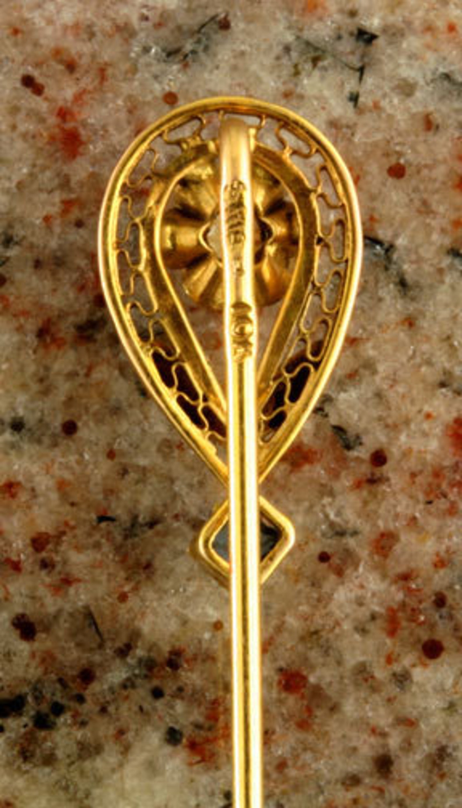 Pearl Stick Pin in 10 Karat Gold, Scarf or Hat Pin, Wedding Jewelry - Etsy