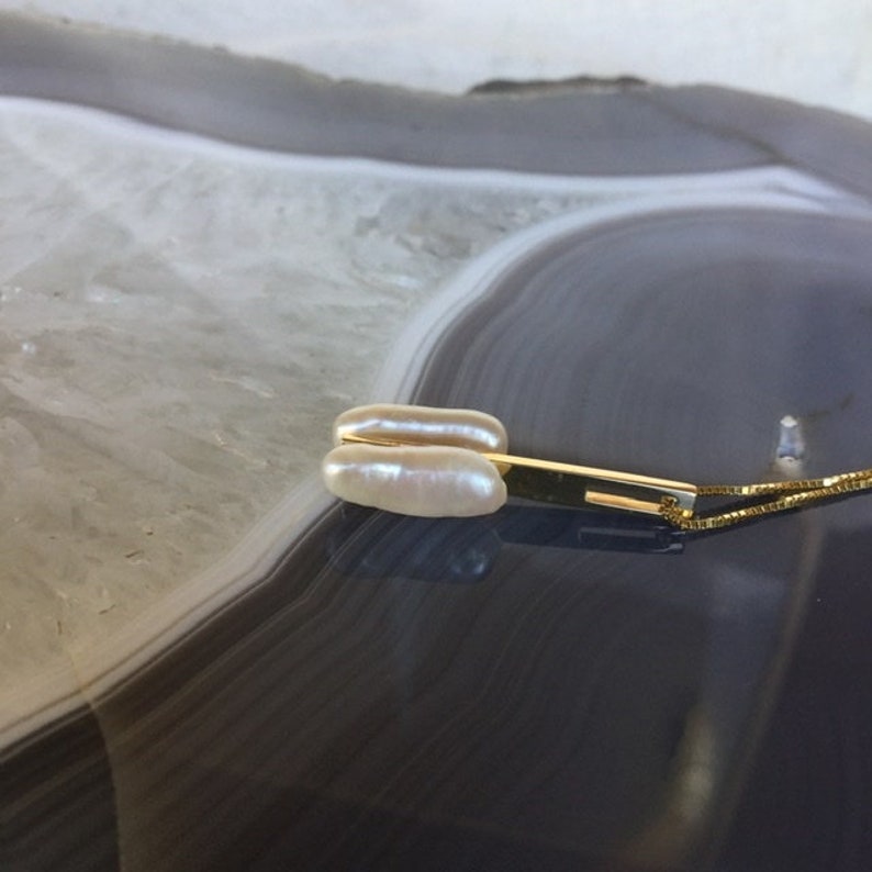 Pearls Lake Biwa Freshwater Pearl Pendant 14k Yellow Gold Etsy