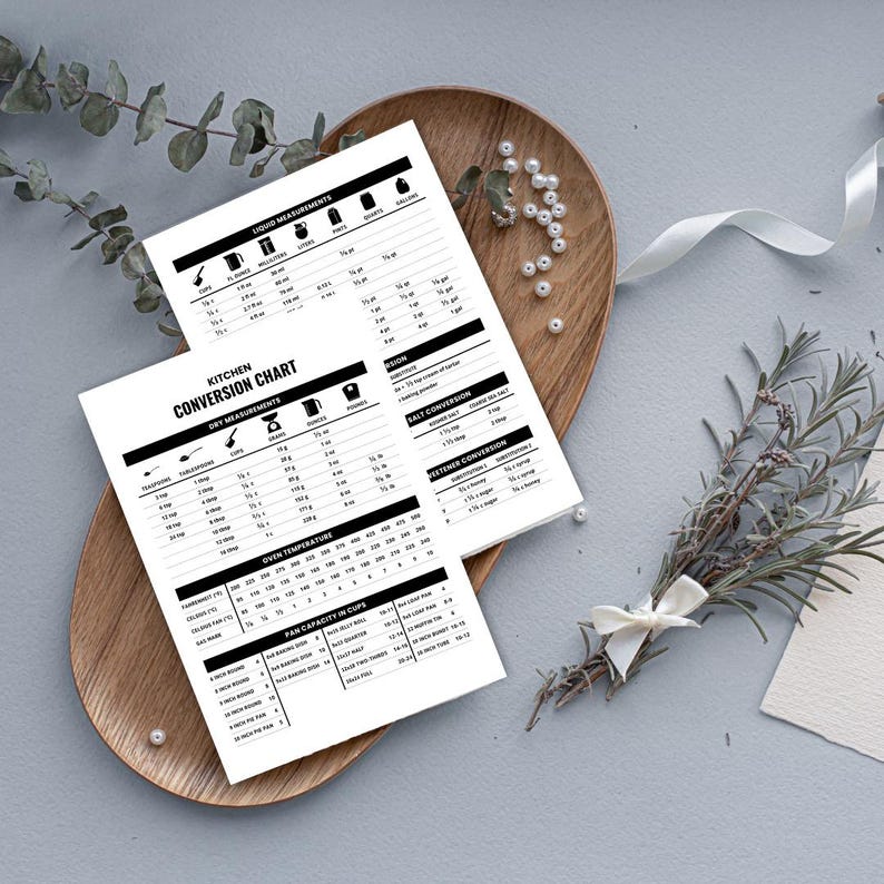 Minimalist Kitchen Conversion Chart: Printable Measurement Guide ...