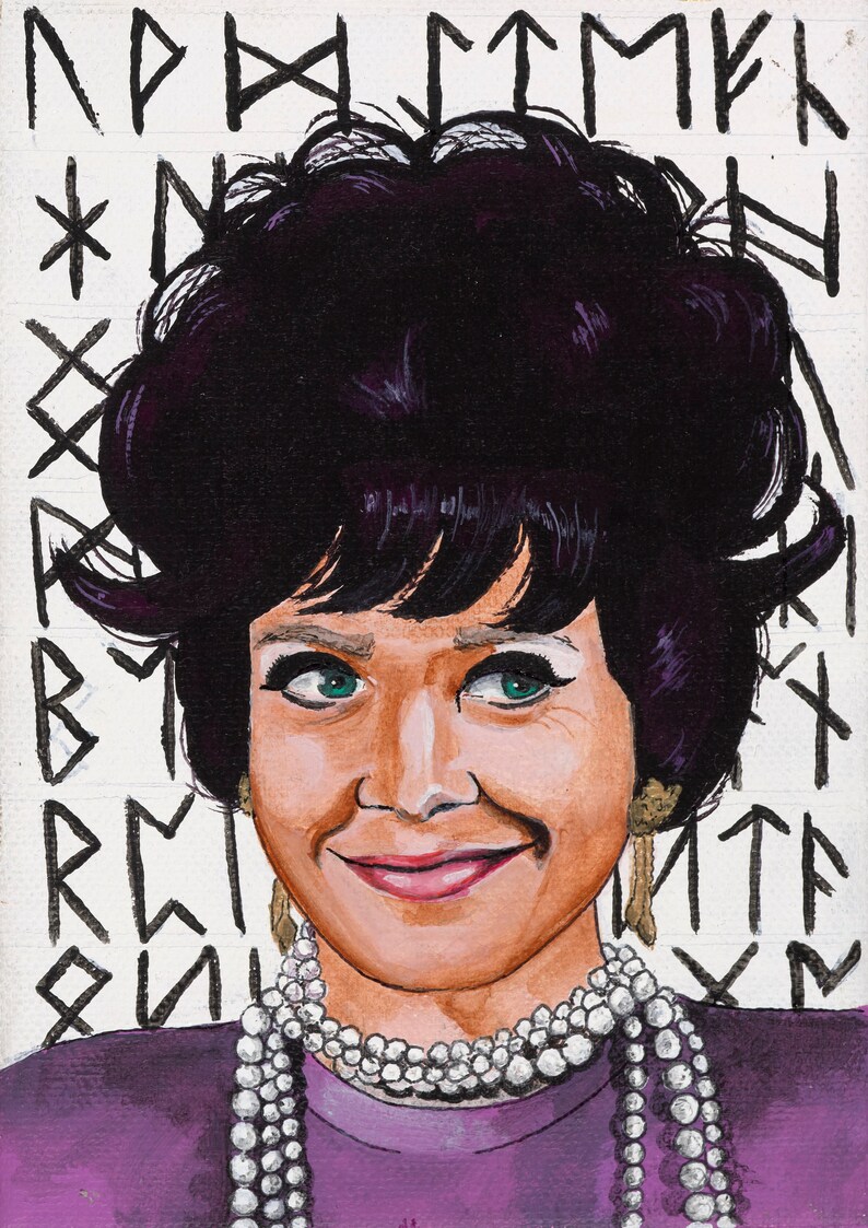 Elizabeth Montgomery as Serena From Bewitched / Original Acrylic ...