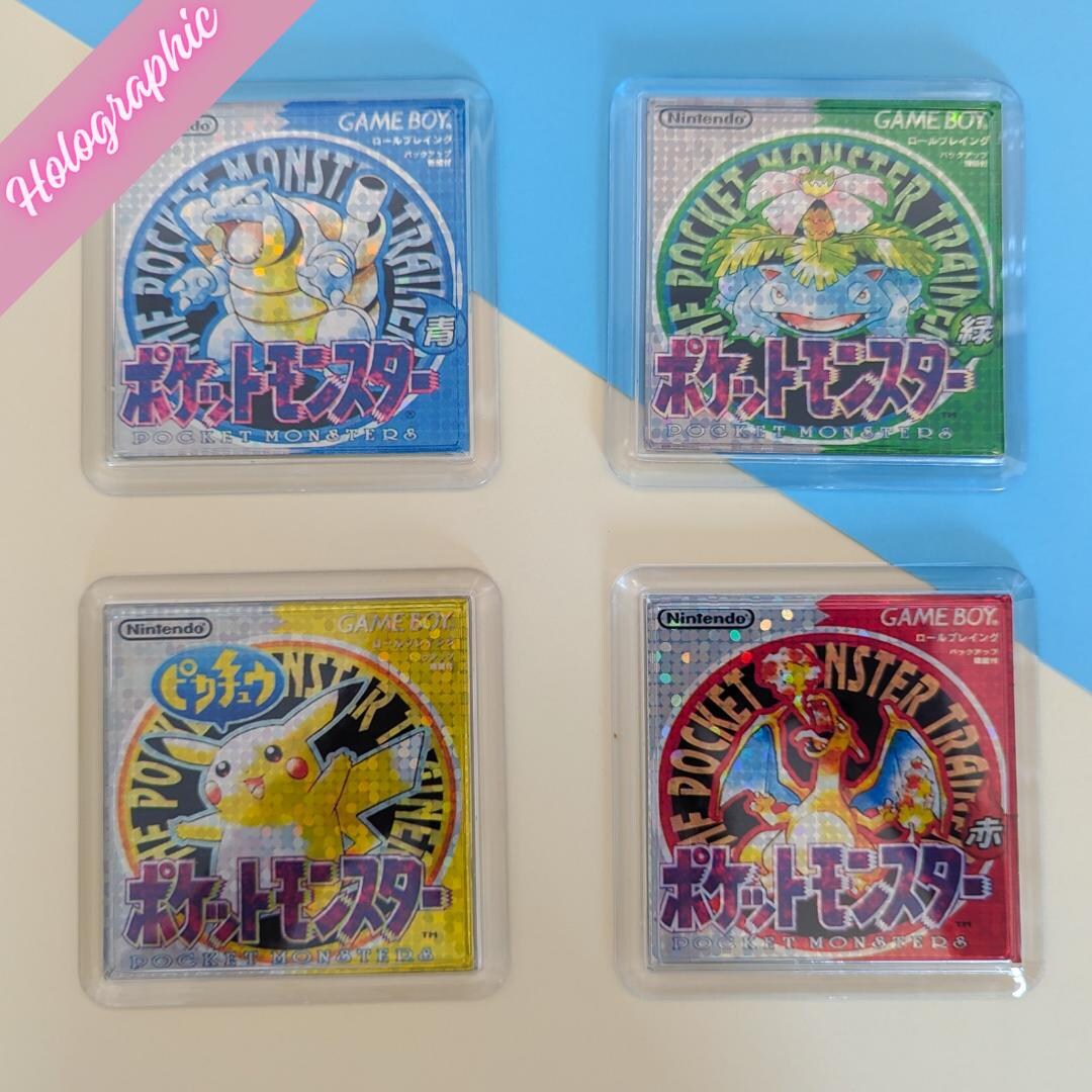 Japanese Holographic Pokémon Gameboy Coasters - Acrylic Plastic 80mm X ...