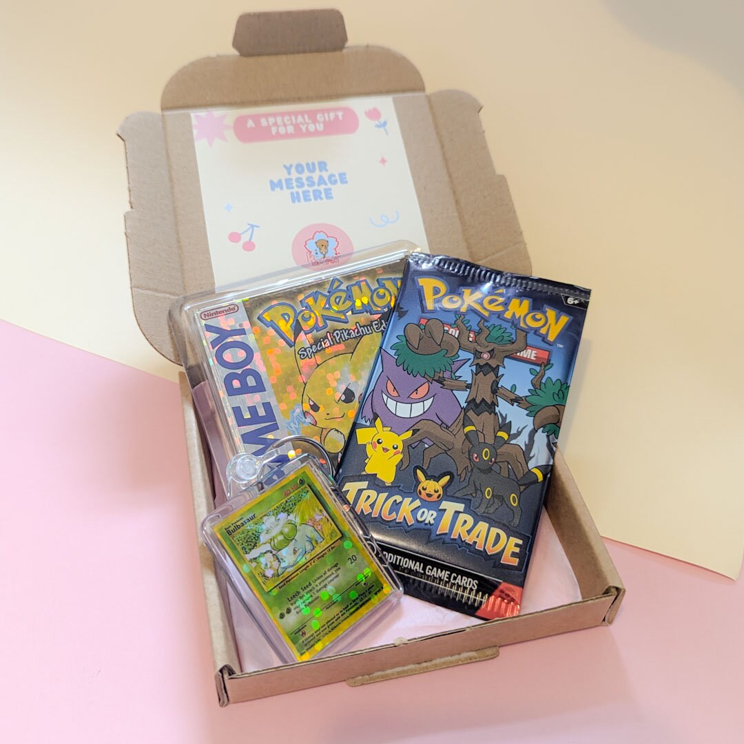 Pokémon Gift Box With Keyring, Coaster & Mini Card Pack - Etsy