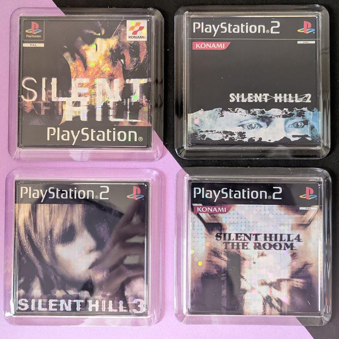Silent Hill Nostalgic Holographic or Matt Game Cover Coasters - Acrylic ...