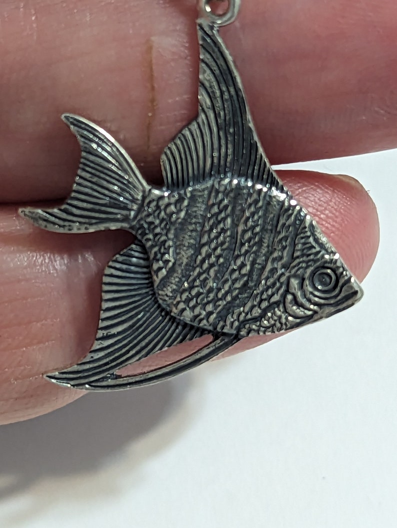 Vintage WTS Signed Sterling Silver Detailed Tropical Fish Charm With ...