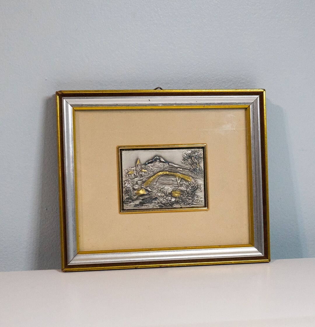 Vintage Italy Miniature Original Work of Art 925 Sterling Silver Lamina ...