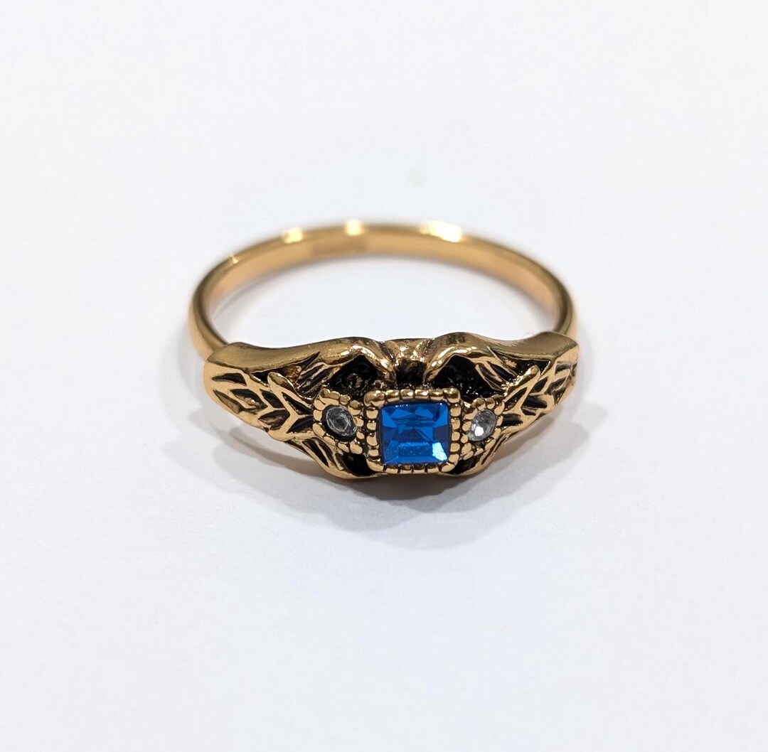 Vintage Avon Antique Gold Treasured Memories Delicate Blue Stone ...