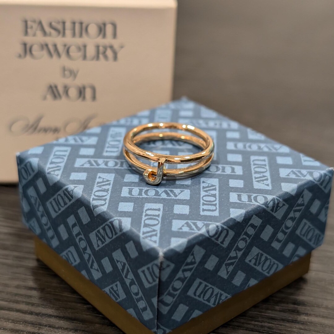 Avon Letter J Ring 1980 Fashion Jewelry by Avon Initial Ring Size 4 ...