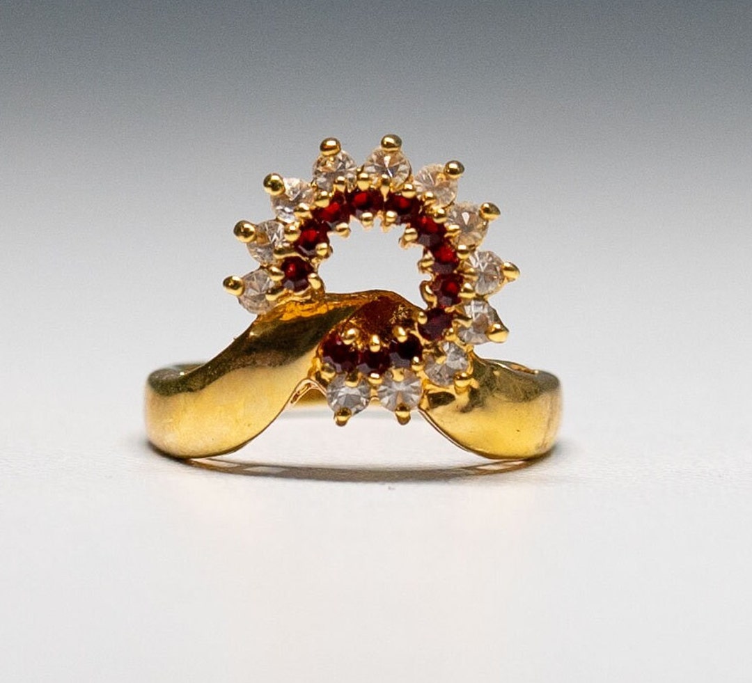 Vintage Victorian Garnet Ring Estate 18KT HGE Garnet Ring Gemstone ...