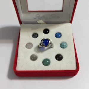 Interchangeable 925 Sterling Silver 9 Gemstone Glass Ball Ring Size 6 1 2 Unique Mystical Meaning Balls Ring Hallmarked Etsy UK