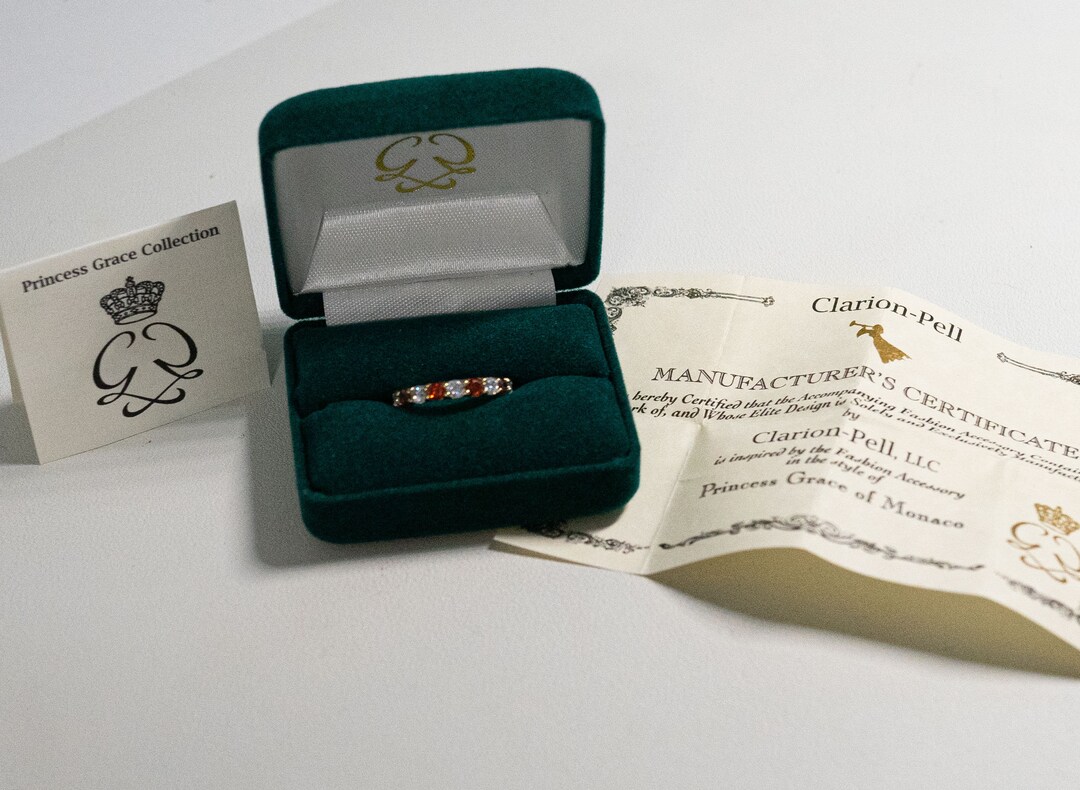 Grace Kelly Collection Garnet & Diamond Crystals Eternity Wedding Ring ...