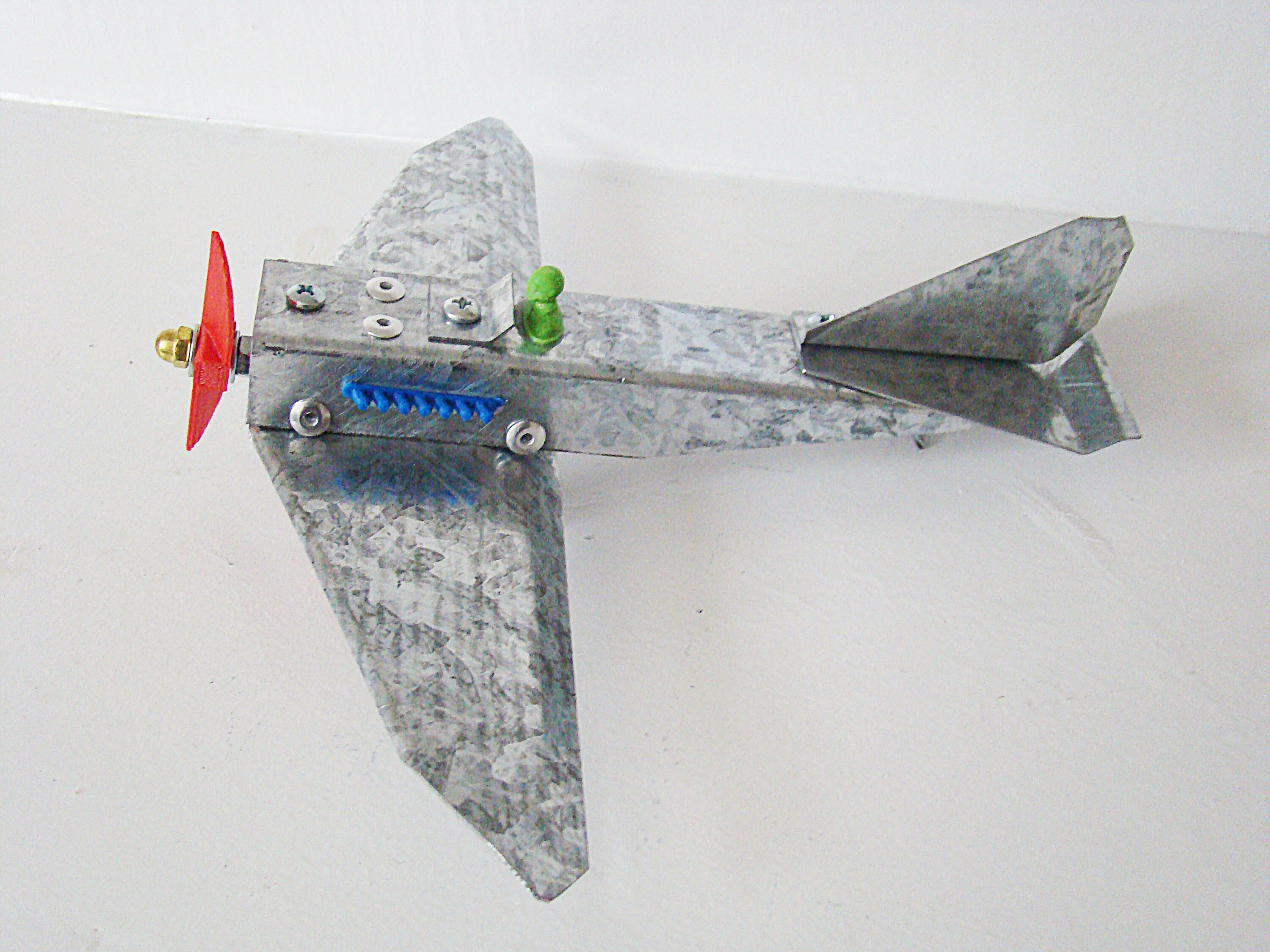 Vintage Metal Airplane Constructor Model Handmade 70th Industrial Style ...