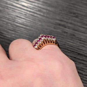 Vintage 14K HGE Lind Ring Cathedral Style Cocktail Ring Size 7 Lab ...