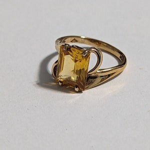 10k Solid Yellow Gold Radiant Cut Citrine Birthstone Band Infinity ...