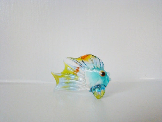 Rainbow Blue Glass Fish Sculpture Art & Collectibles Glass Sculptures ...