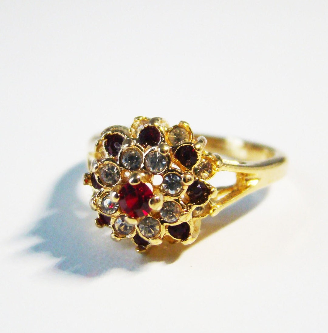 Vintage Victorian Garnet Ring ESPO 14KT Yellow Gold HGE Garnet Ring ...