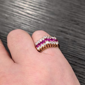 Vintage 14K HGE Lind Ring Cathedral Style Cocktail Ring Size 7 Lab ...