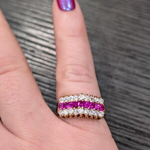 Vintage 14K HGE Lind Ring Cathedral Style Cocktail Ring Size 7 Lab ...