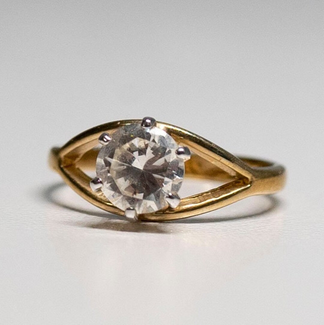 Vintage ESPO Austrian Crystal Ring: 14KT GE Estate Jewelry, Size 5 1/4 ...