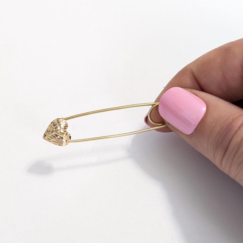 Heart Safety Pin - Etsy