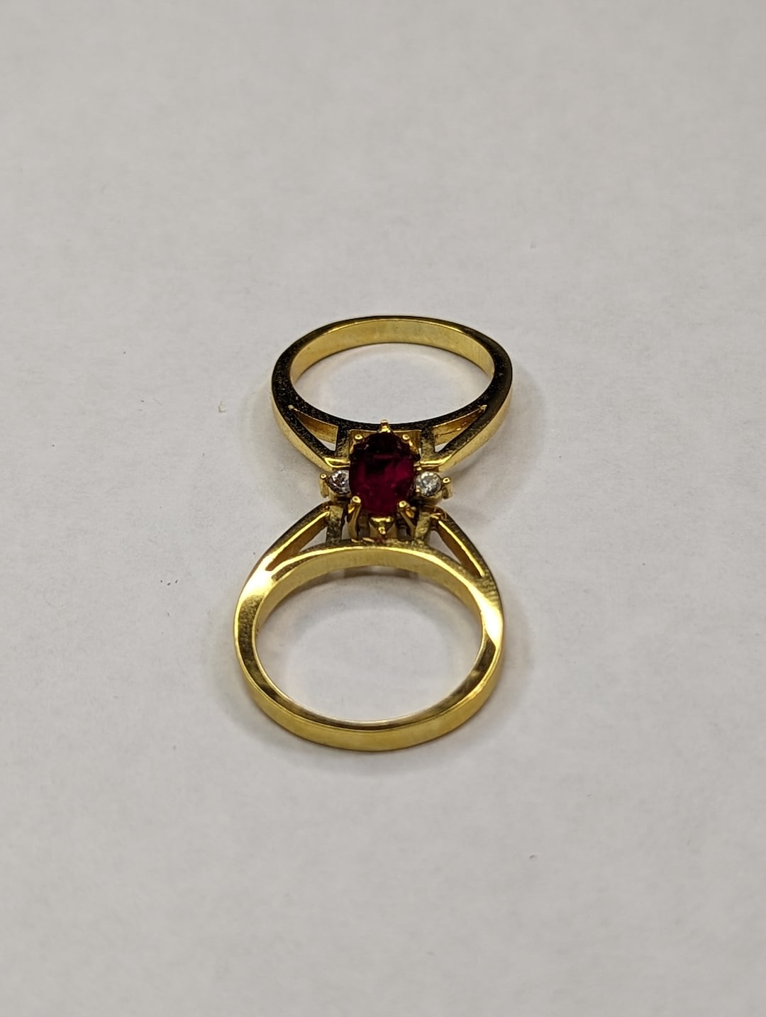 Rare Avon Reversible Ring Garnet Red & Clear Cubic Zirconia Birthstone ...