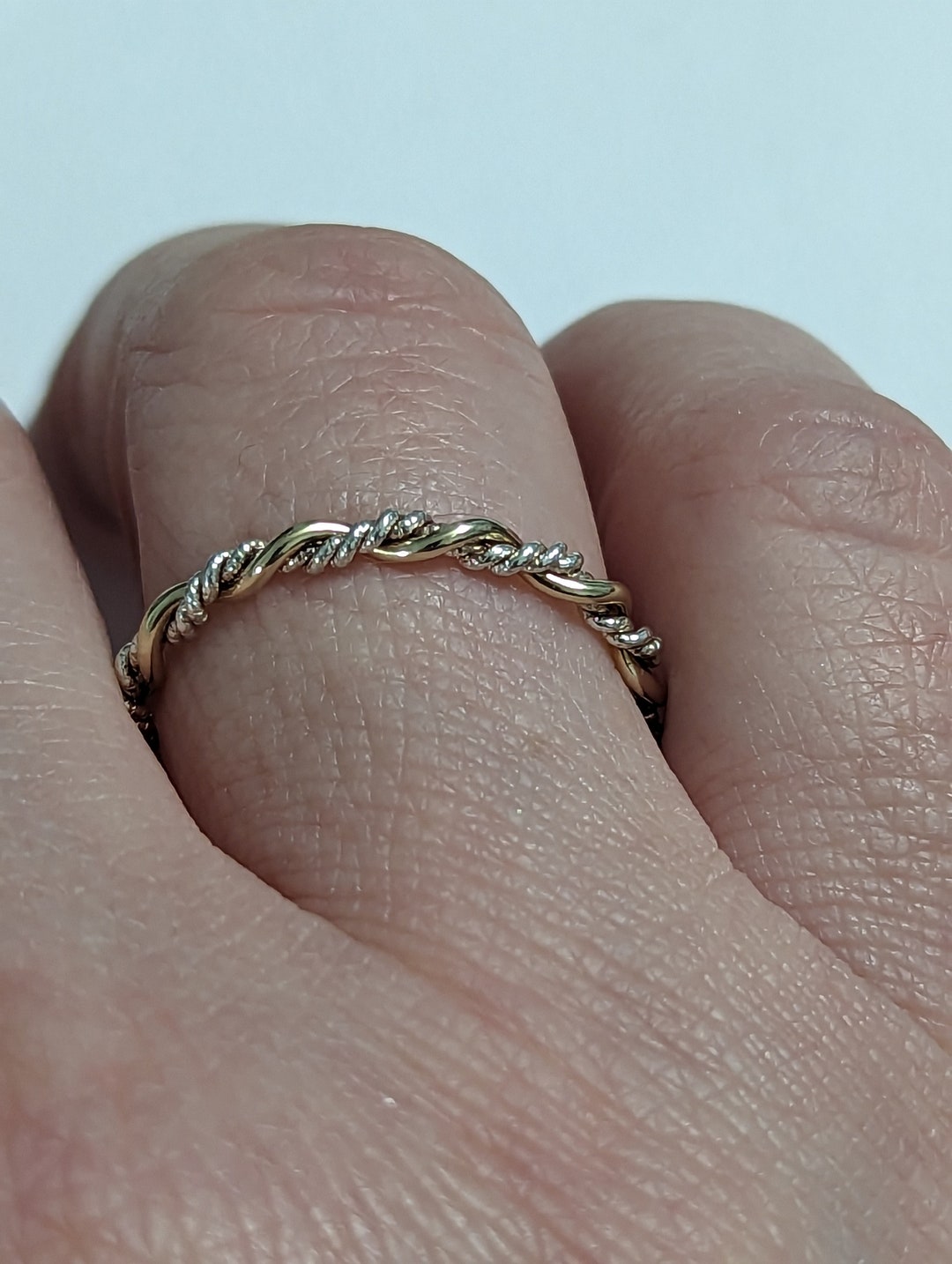 Rare 1978 Avon Precious Braid 14K Gold-filled and Sterling Silver Ring Avon Fashion Accents Size ...