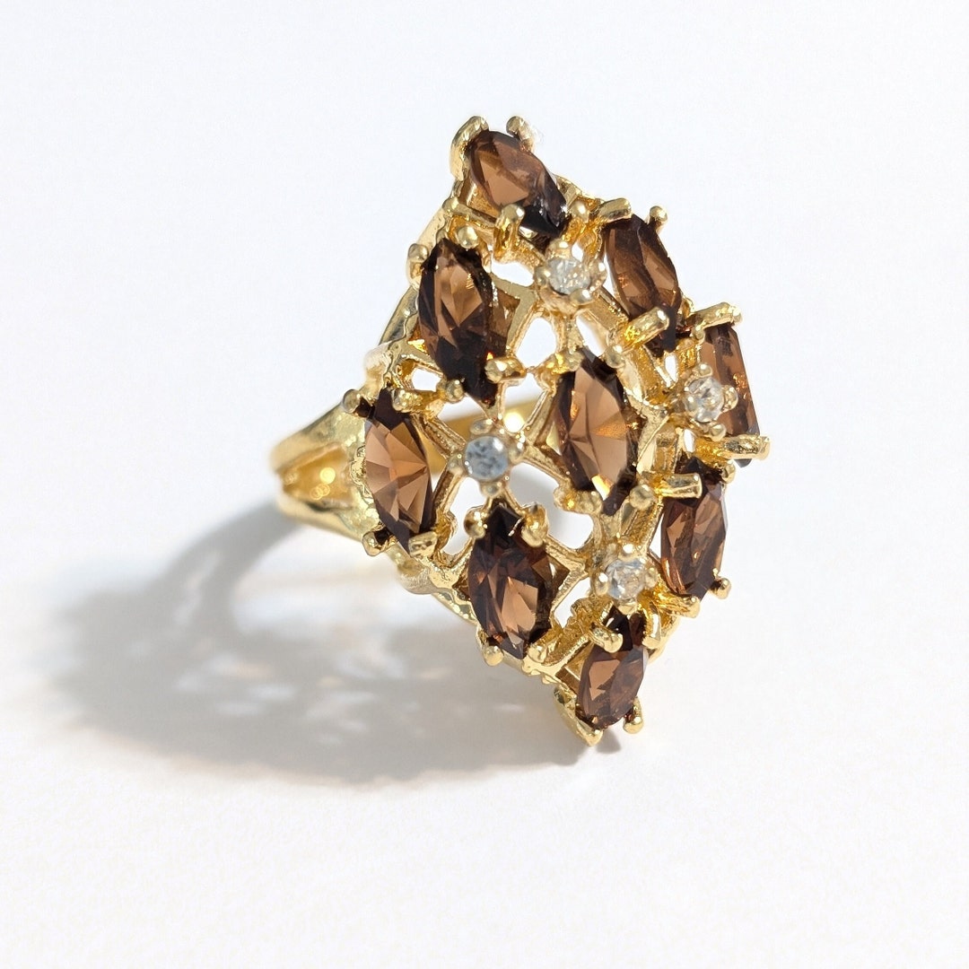 Aurora Ana Bekoach Ring Diamond Shape 18k HGE Austrian Strass Size 8 ...