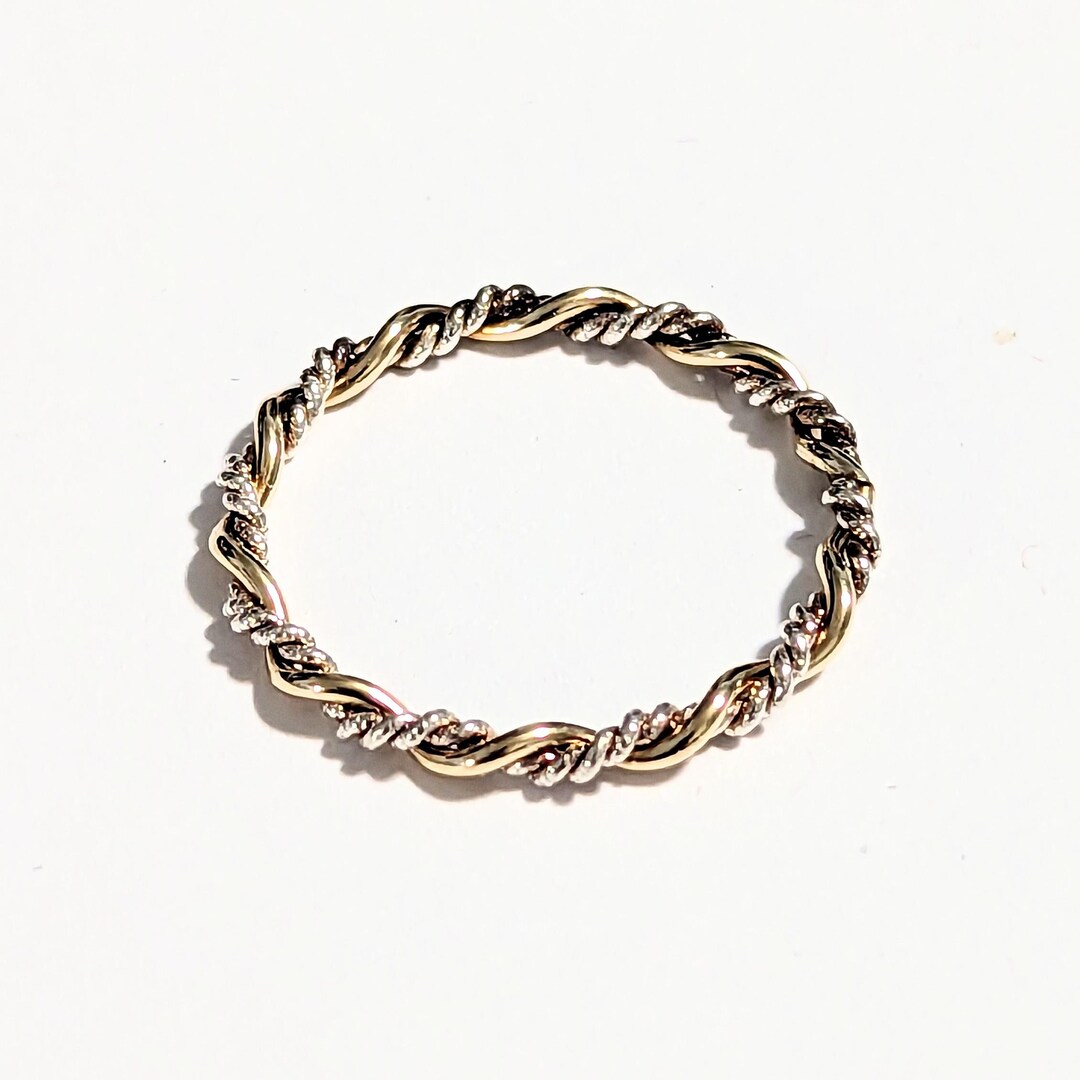 Rare 1978 Avon Precious Braid 14K Gold-filled and Sterling Silver Ring ...