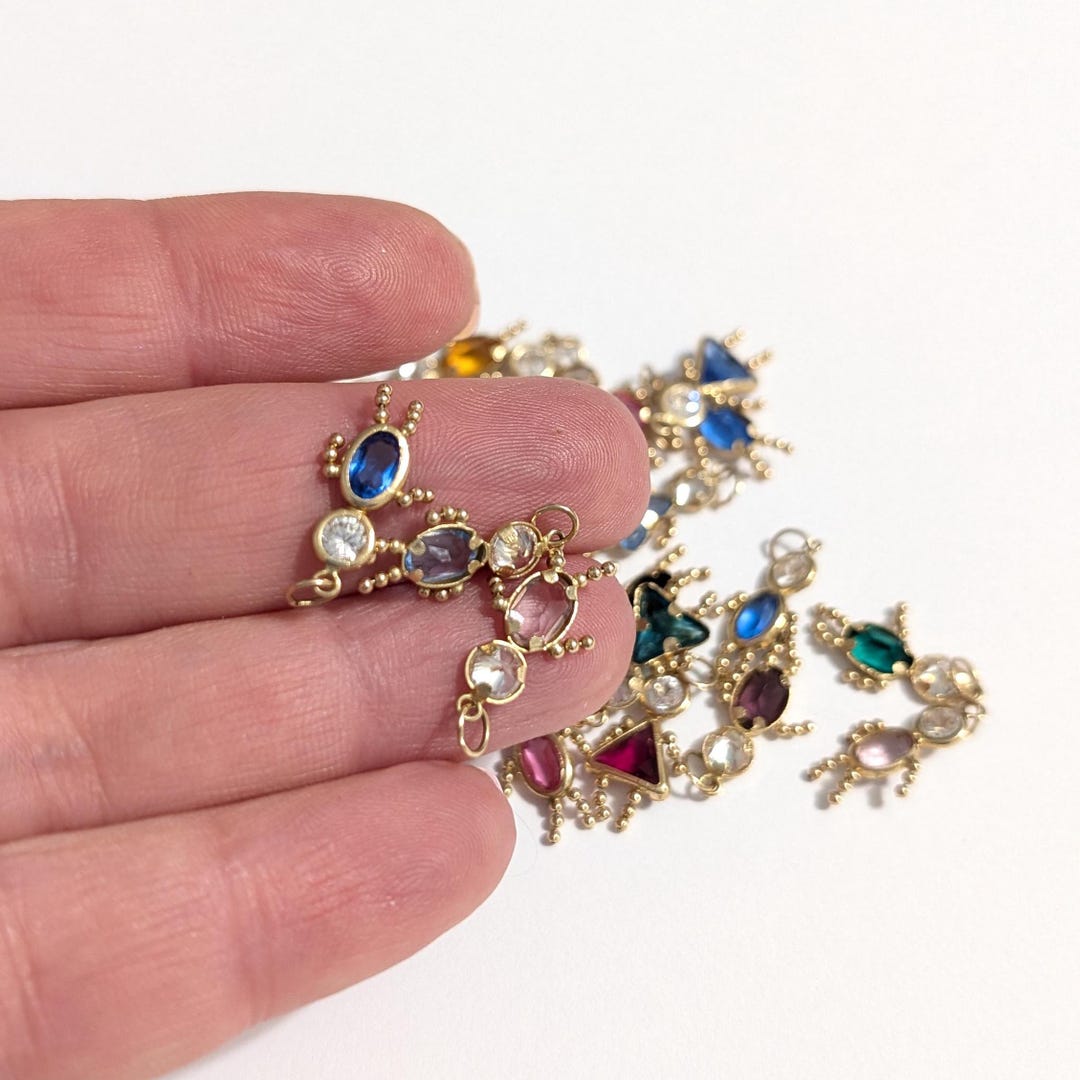 Vintage 14K Yellow Gold Birthstone Baby Boy & Girl Pendant/charm SMALL ...