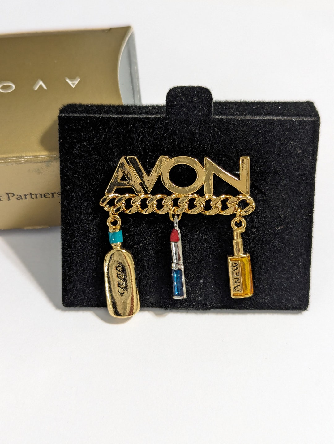 Avon Award "perfect Partners" Pin 1998 Jewelry Award Rhinestone Brooch ...