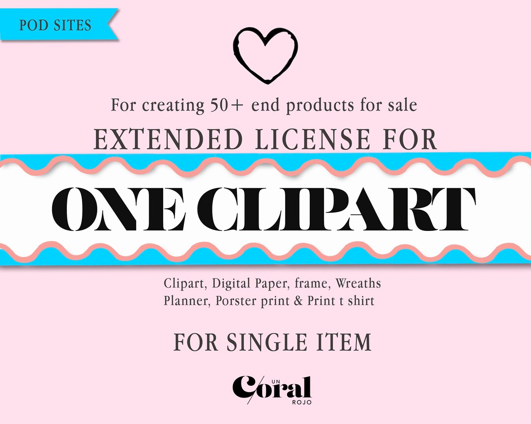 Extended License for Clip Art One Clip Art, Five Clip Art - Etsy