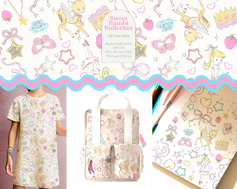 Girly Digital Paper Collection Coquette Digital Paper Girly Pattern ...