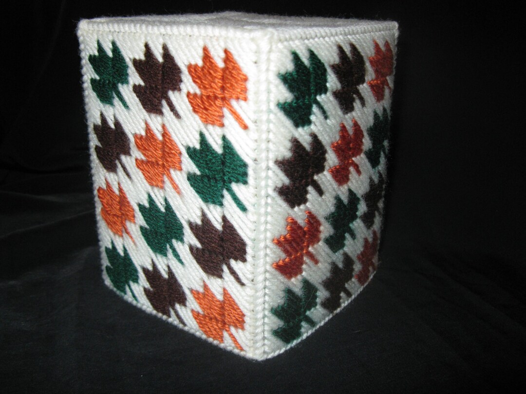 Plastic Canvas Autumn Falling Leaves Tissue Box Cover - Etsy