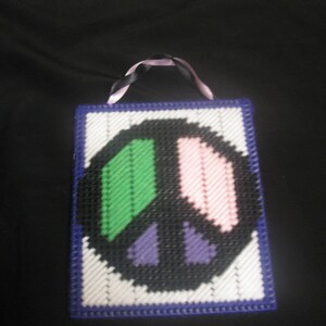 Plastic Canvas Peace Sign Wall Hanging - Etsy