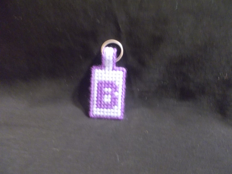 Plastic Canvas Monogram Keychain - Etsy