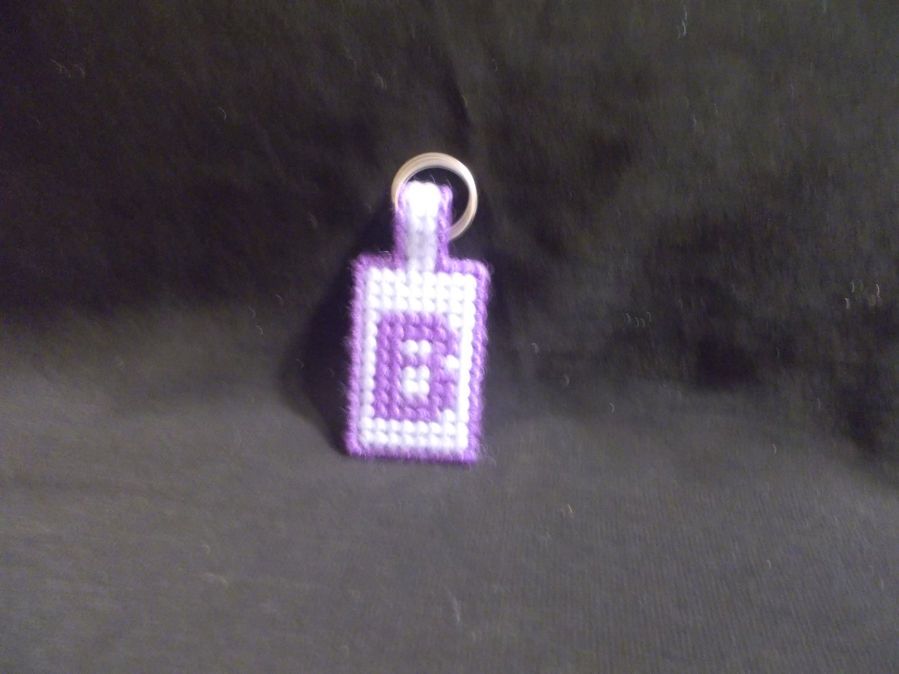 Plastic Canvas Monogram Keychain - Etsy