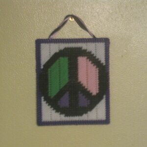 Plastic Canvas Peace Sign Wall Hanging - Etsy