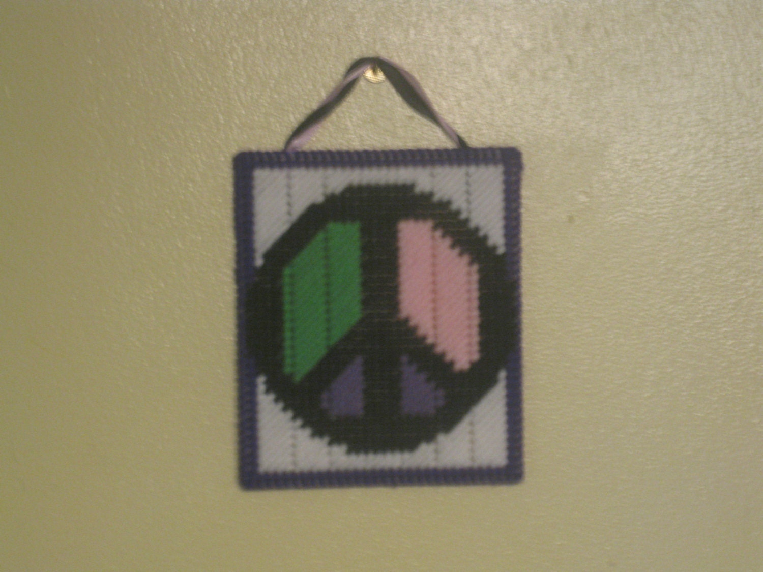 Plastic Canvas Peace Sign Wall Hanging - Etsy