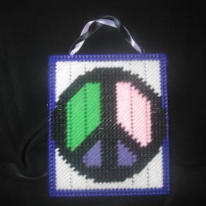 Plastic Canvas Peace Sign Wall Hanging - Etsy