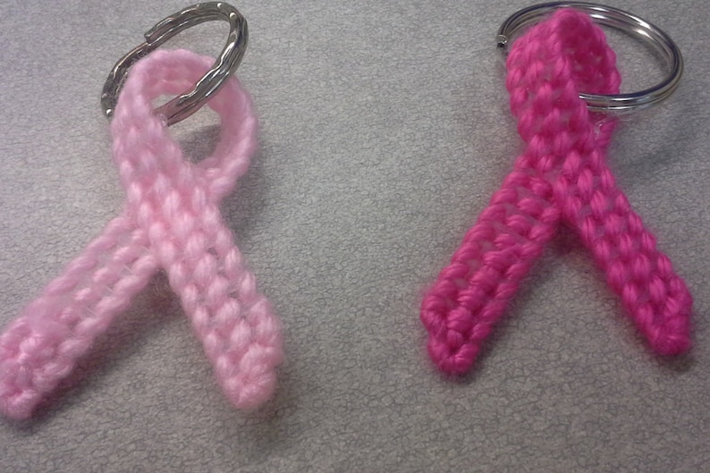 Plastic Canvas Cancer Awareness Ribbon Keychain - Etsy
