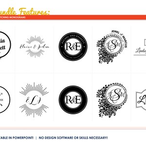 Vol 1: Bundle of 26 Logos/monograms - Editable Powerpoint Template - Etsy